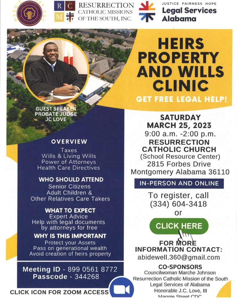 Heir and Wills Clinic - Resurrection Catholic Missions of the South, Inc.